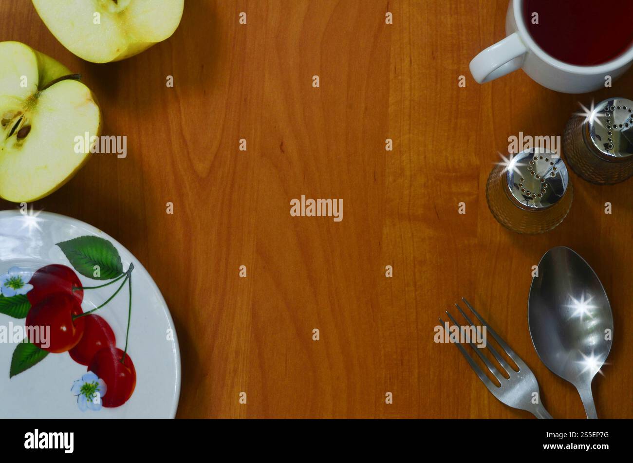 Some kitchen appliances on wood background with space for text ...