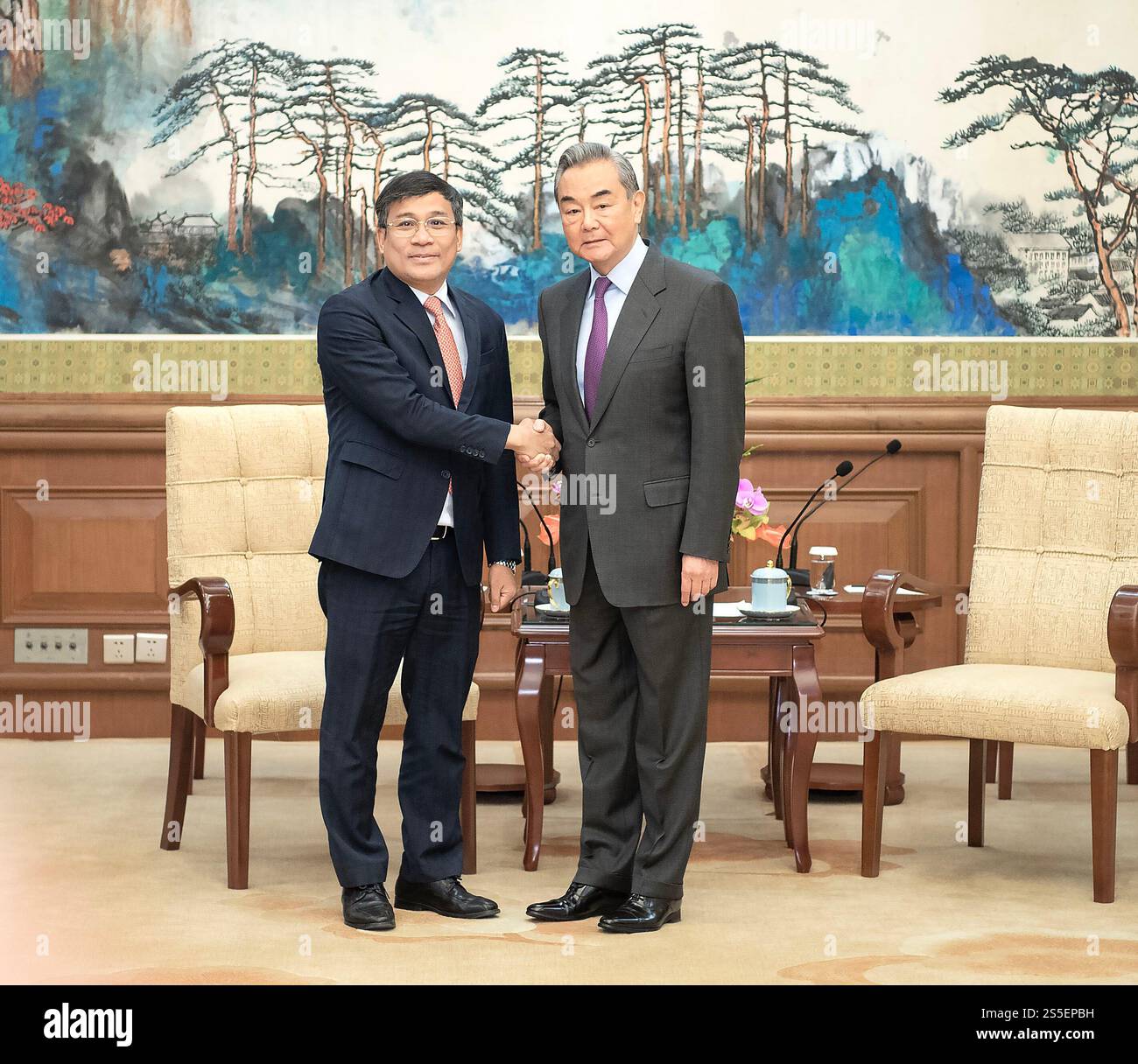 Beijing, China. 14th Jan, 2025. Chinese Foreign Minister Wang Yi, also ...