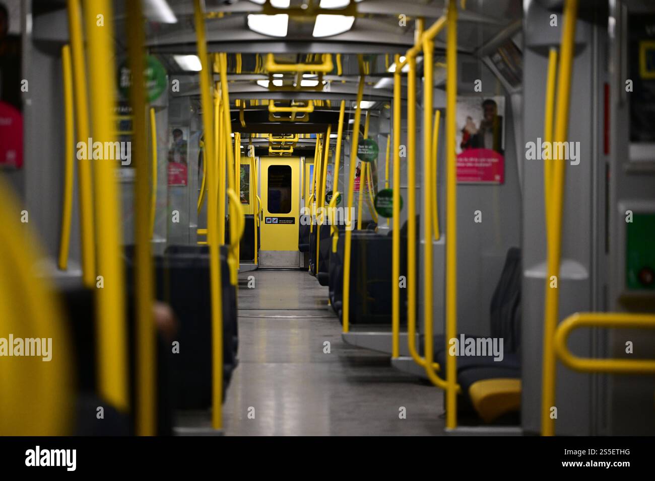 Stockholm, Uppland, Sweden. December 31 2024. Stockholm subway cart ...