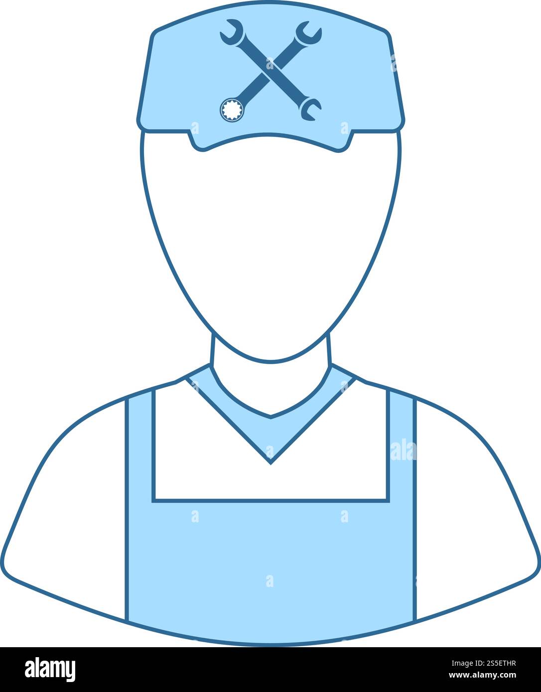 Car Mechanic Icon. Thin Line With Blue Fill Design. Vector Illustration ...