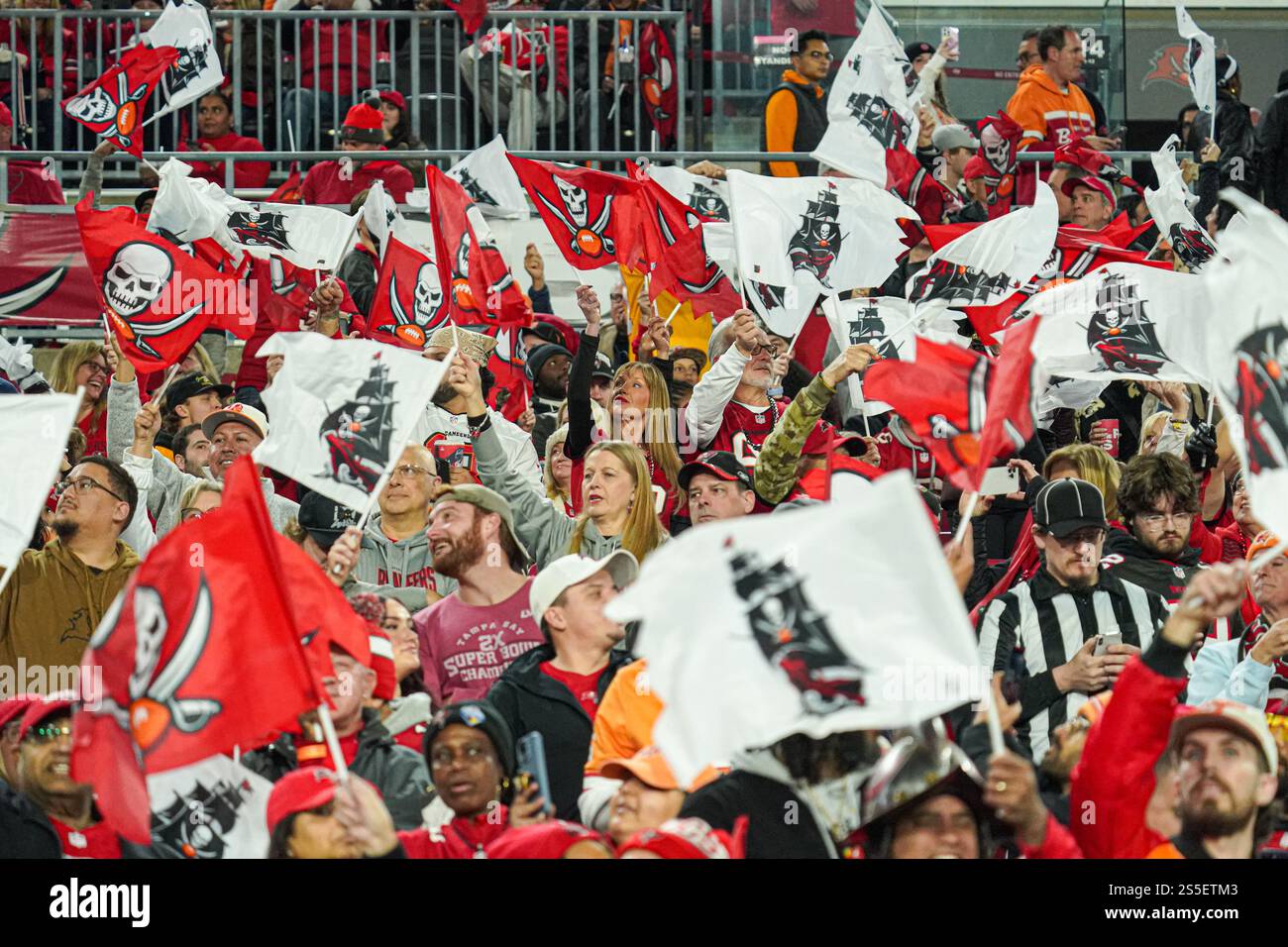 Tampa Bay, Florida, USA, January 12, 2025, Tampa Bay Buccaneers fans ...