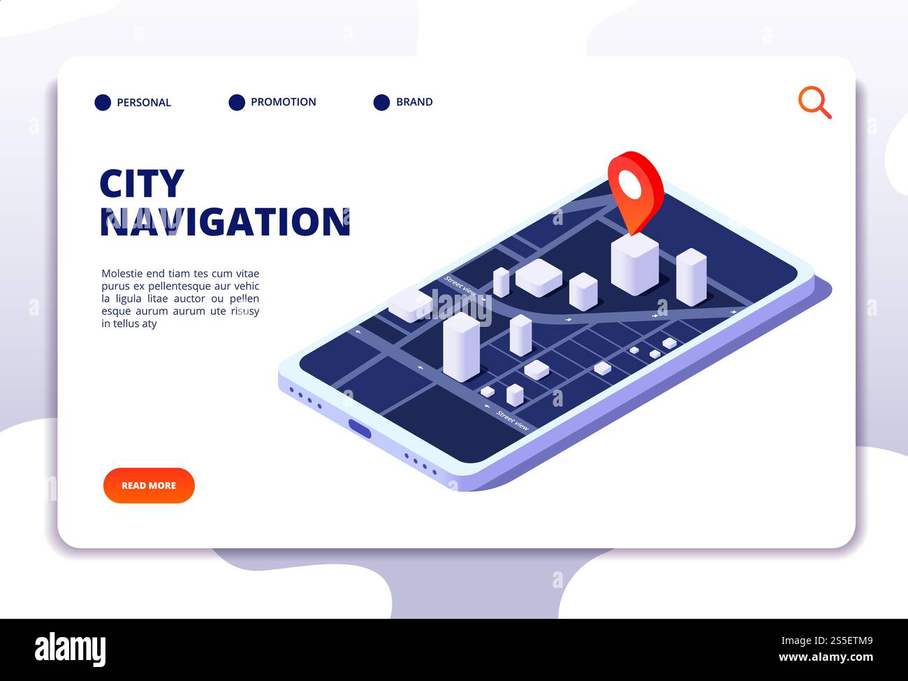 Navigation map isometric concept. Gps location system. Phone tracker with global positioning ...