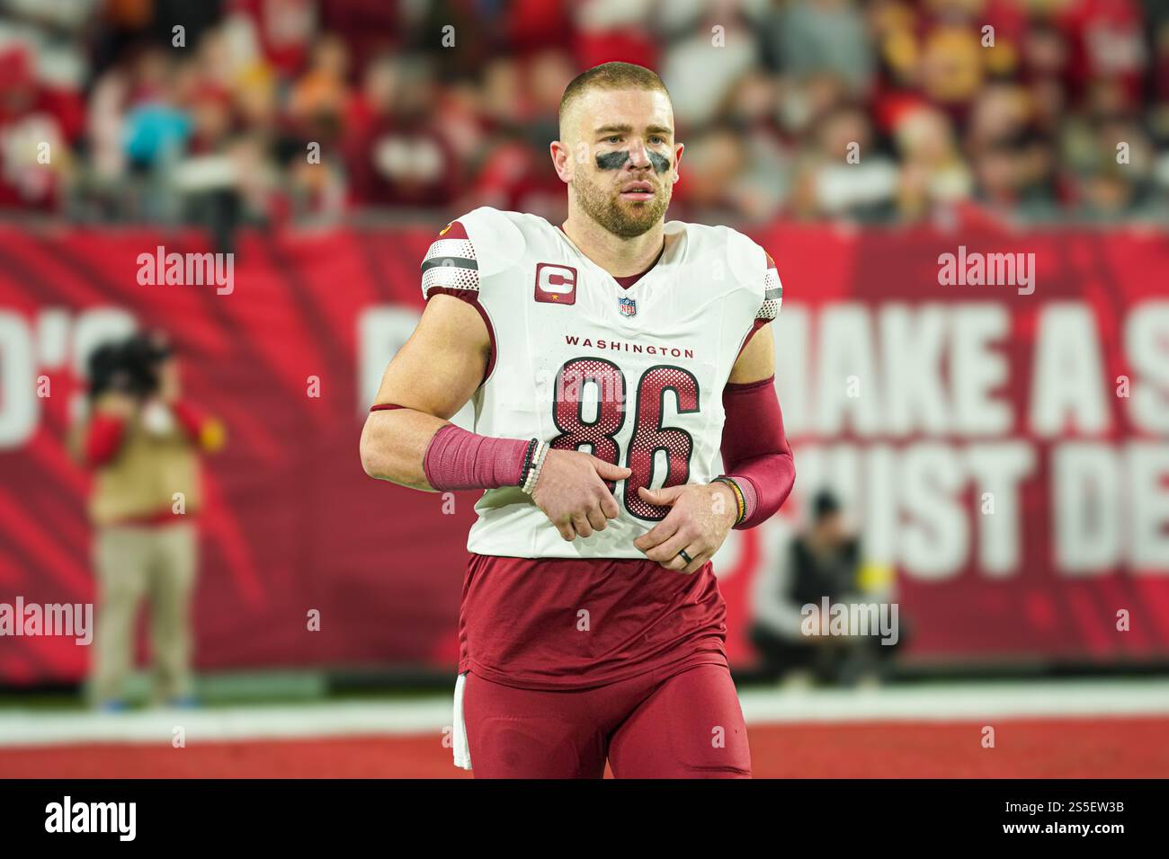 Tampa Bay, Florida, USA, January 12, 2025, Washington Commanders player Zach Ertz #86 at Raymond ...