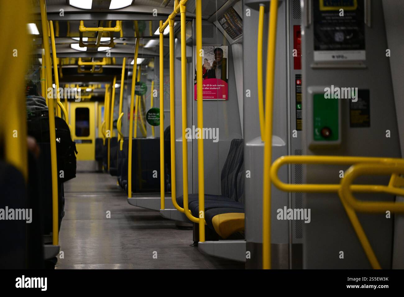 Stockholm, Uppland, Sweden. December 31 2024. Stockholm subway cart ...