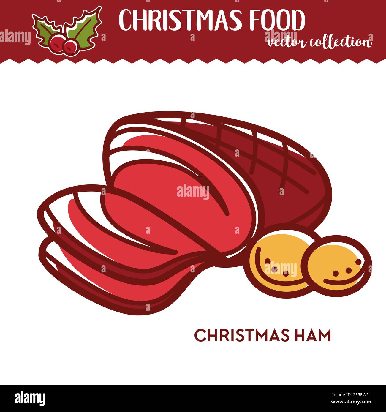 Christmas ham and potato festive food and culinary cuisine for holiday ...