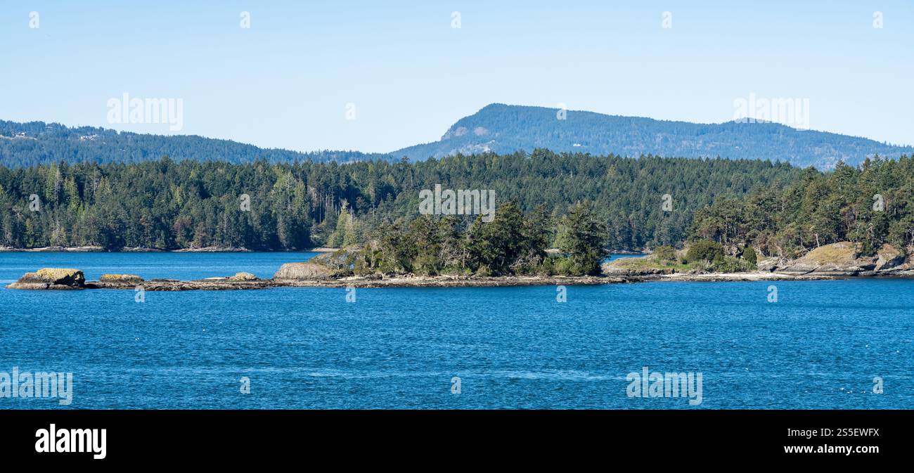 Southern Gulf Islands, Strait of Georgia. Panoramic view Stock Photo ...