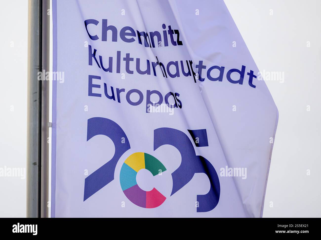 Chemnitz, Germany. 14th Jan, 2025. A flag with the inscription ...