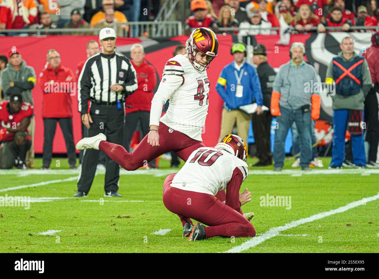 Tampa Bay, Florida, USA, January 12, 2025, Washington Commanders kicker ...