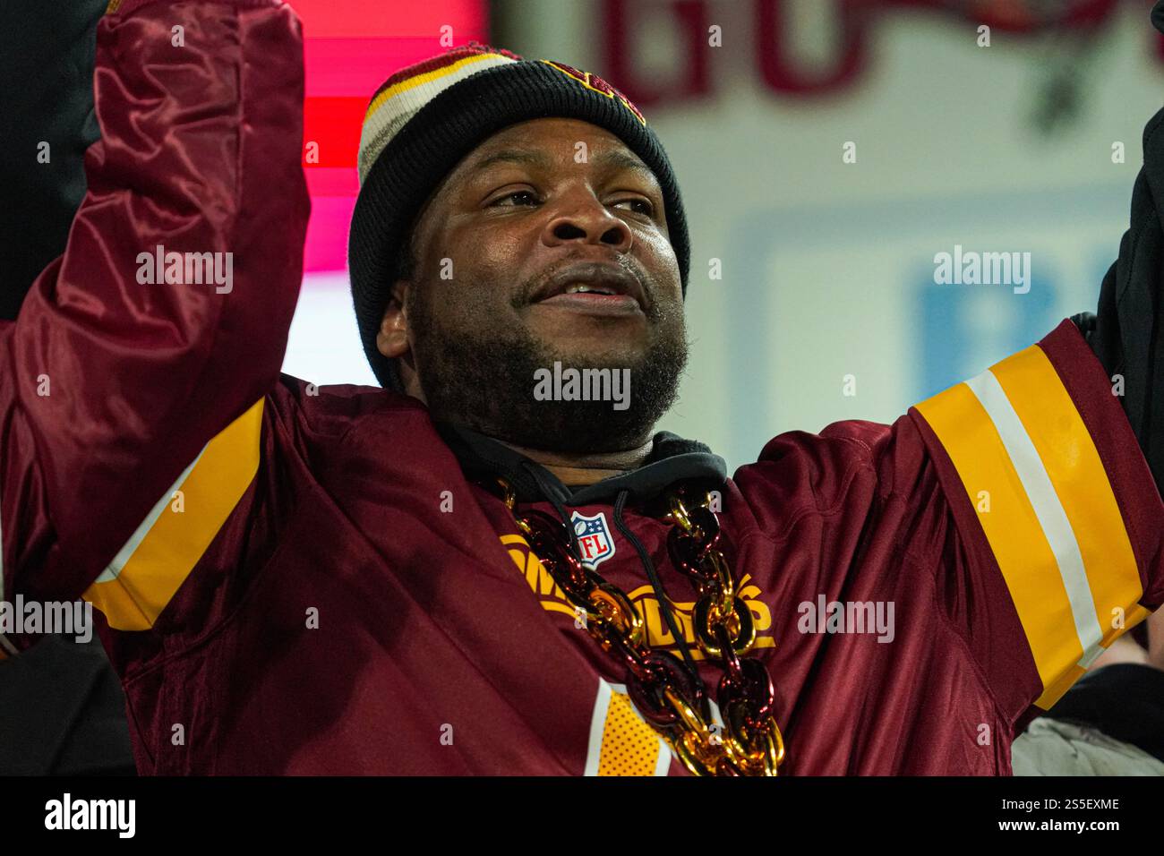 Tampa Bay, Florida, USA, January 12, 2025, Washington Commanders fan at ...
