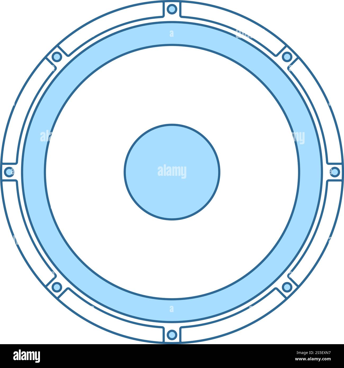 Loudspeaker Icon. Thin Line With Blue Fill Design. Vector Illustration ...
