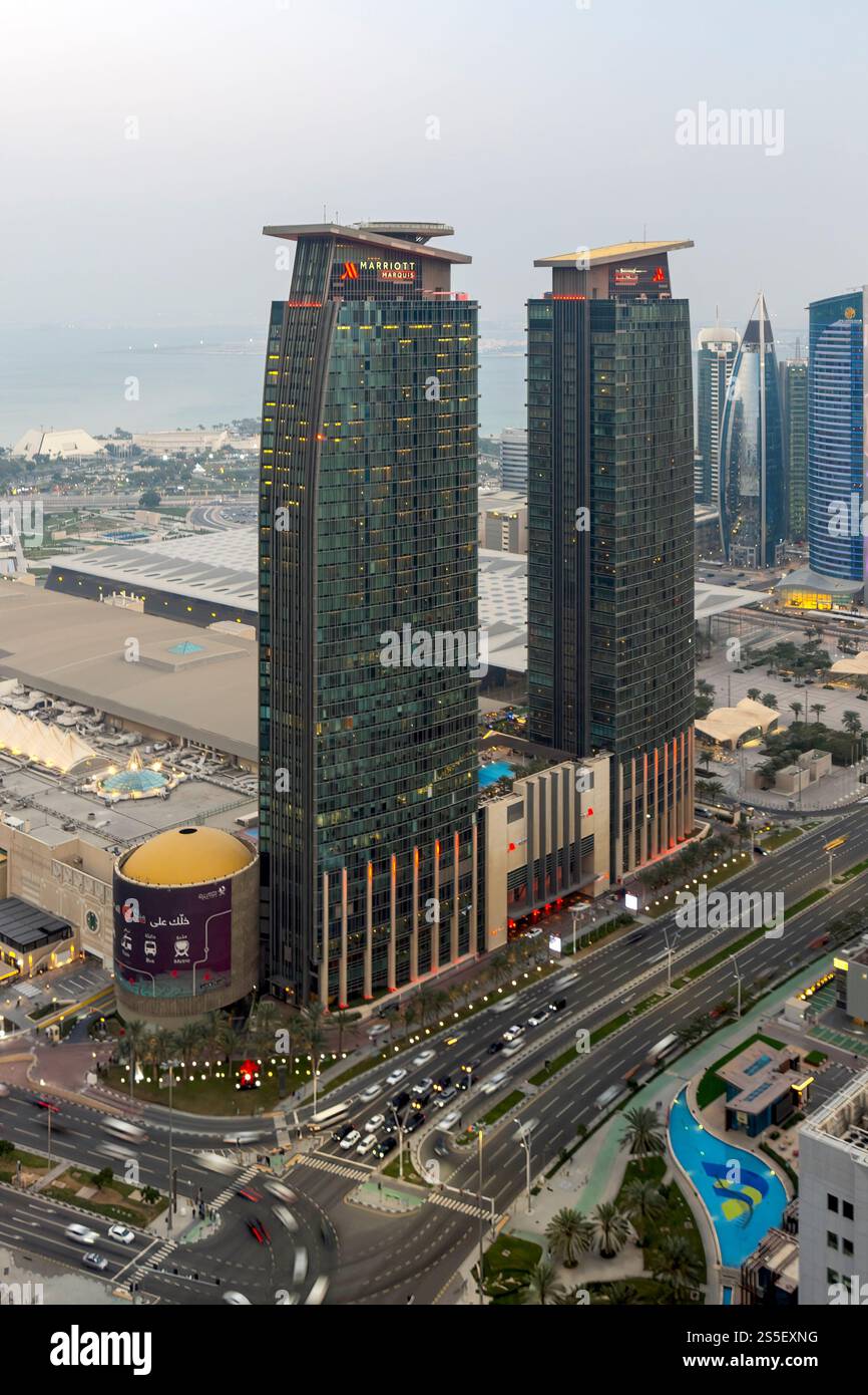 Aerial view of Marriott Marquis City Center Doha Hotel west bay doha ...
