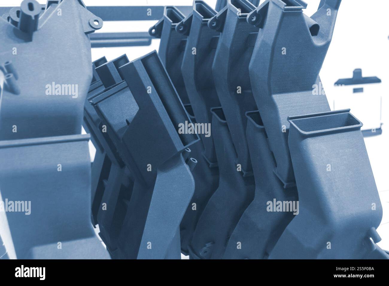 Complex multi-part model printed on 3D printer from black polyamide ...