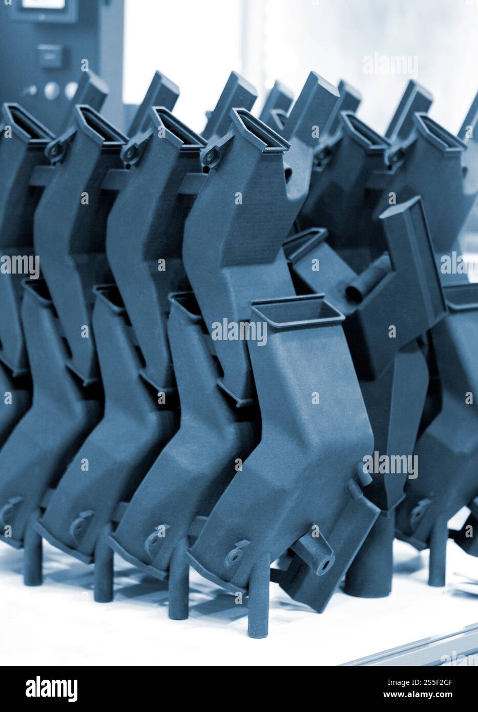 Complex multi-part model printed on 3D printer from black polyamide ...