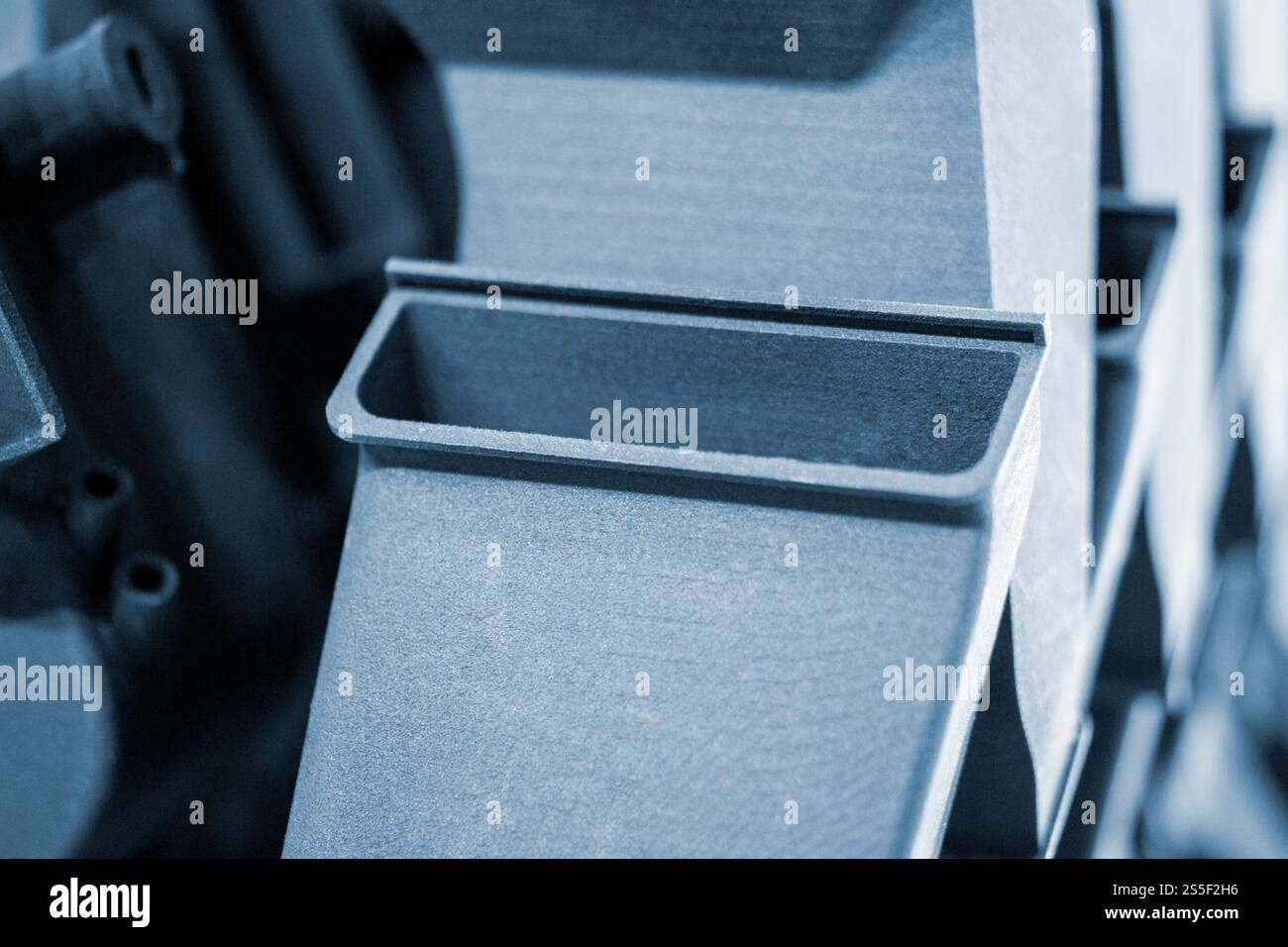 Complex multi-part model printed on 3D printer from black polyamide ...