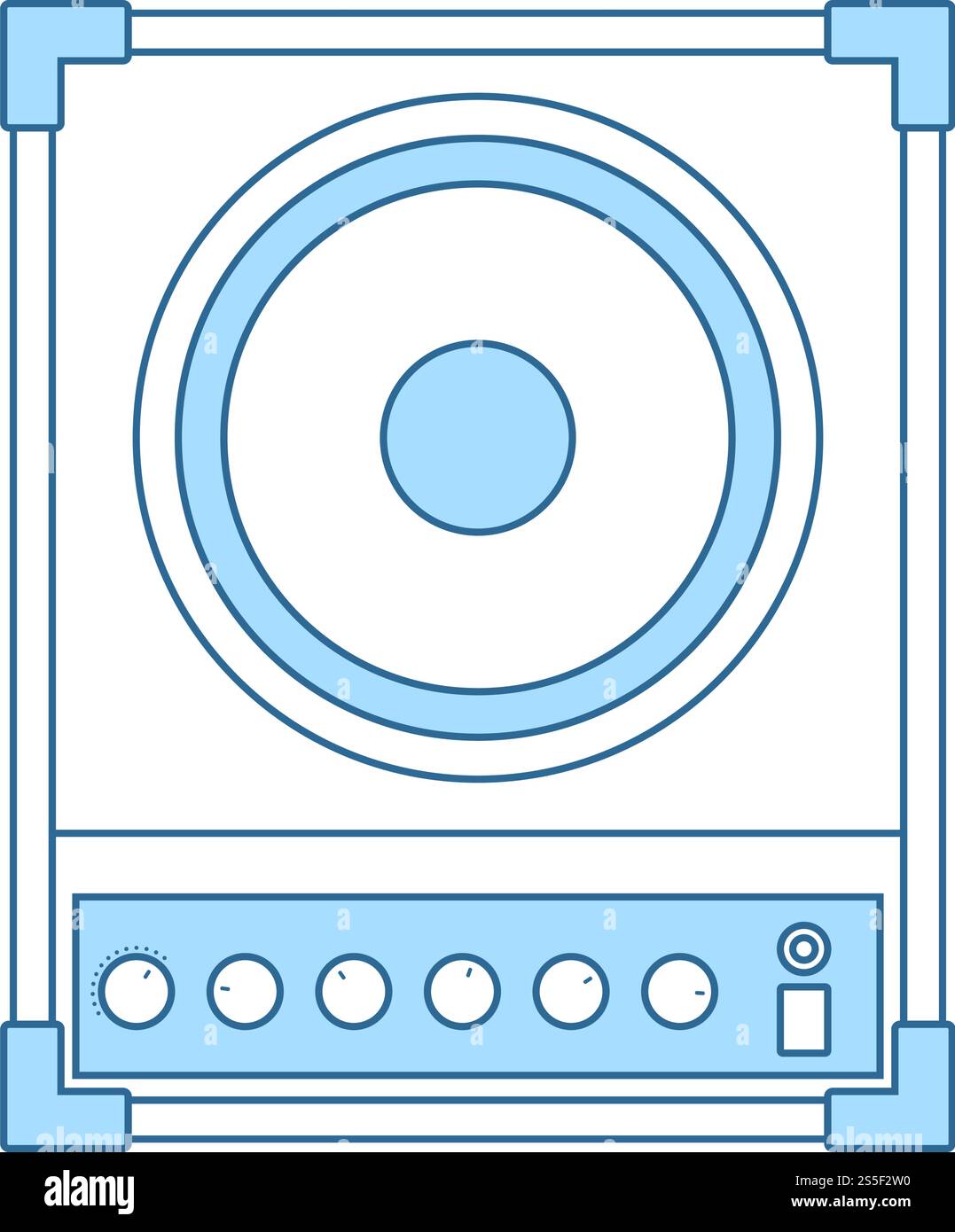 Audio Monitor Icon. Thin Line With Blue Fill Design. Vector ...