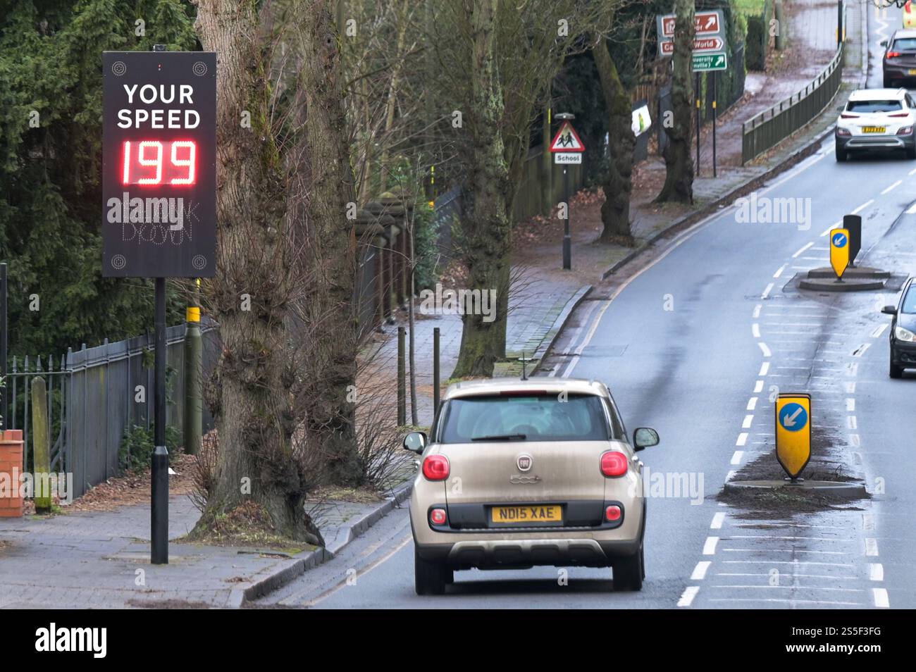 Linden Road, Bournville Birmingham 14th January 2025 - A Speed monitor ...