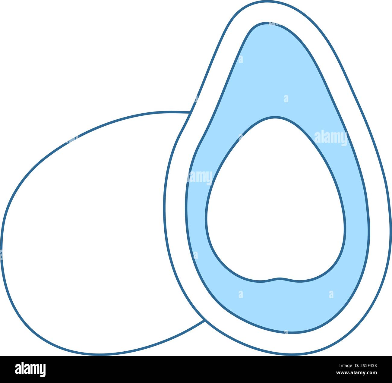 Avocado Icon. Thin Line With Blue Fill Design. Vector Illustration ...