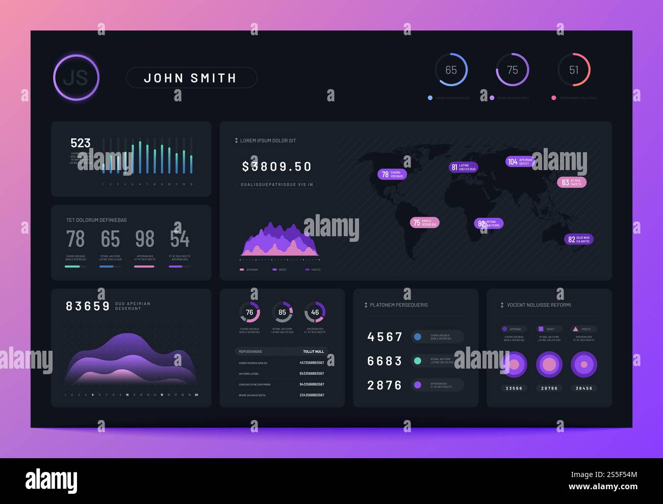 Financial infographics elements. Data chart, statistic graph growth ...