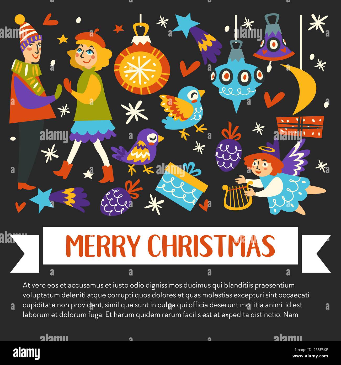 Couple celebrating holidays festive Stock Vector Images - Alamy