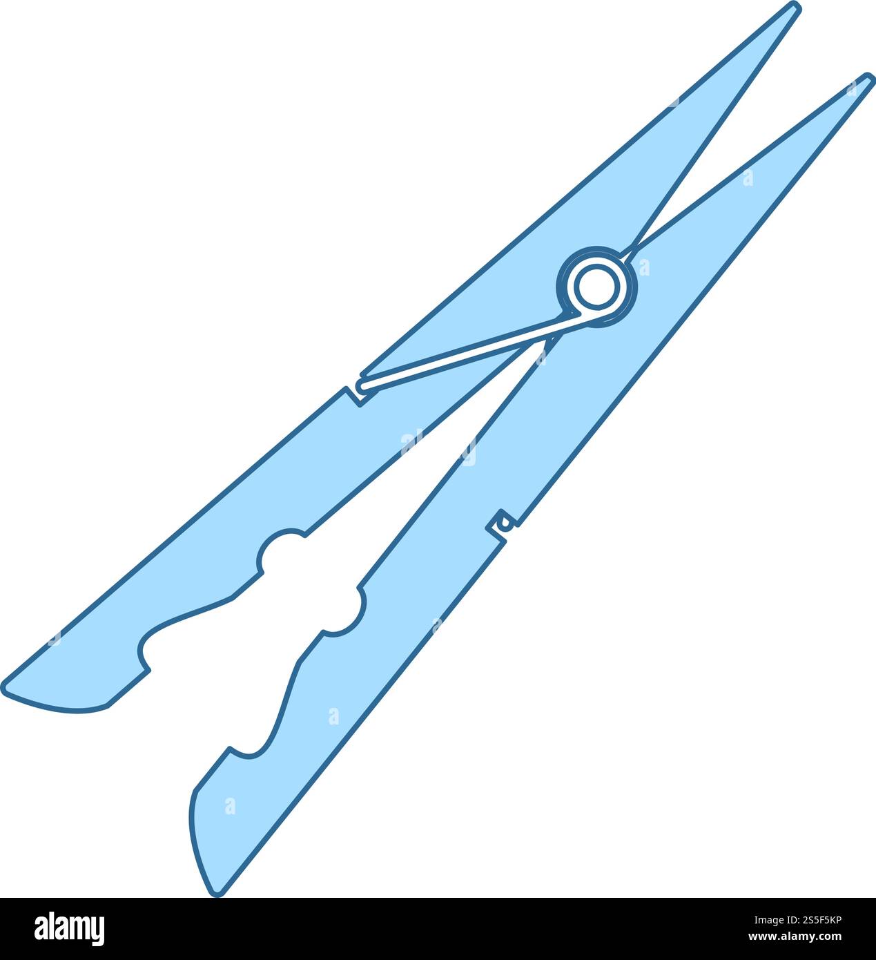 Cloth Peg Icon. Thin Line With Blue Fill Design. Vector Illustration ...