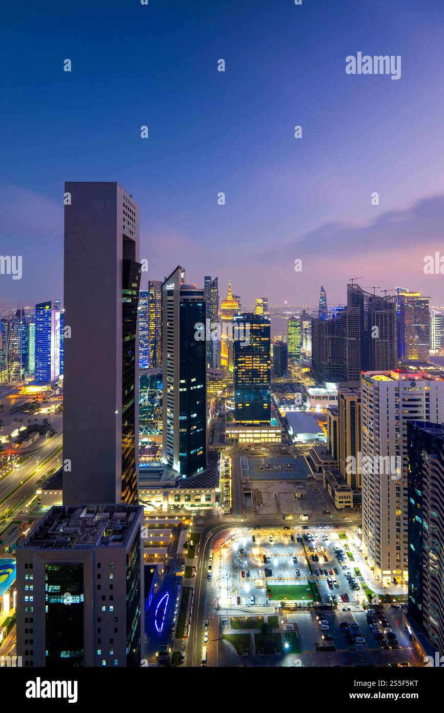 Aerial View of west bay area Doha City. Business and financial hub of ...