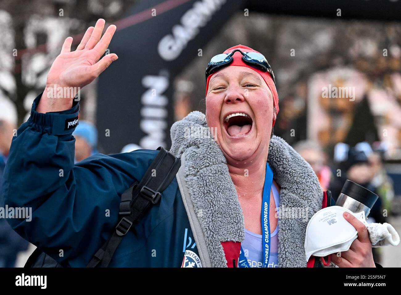 Molveno, Italy. 14th Jan, 2025. Sian Clement of Great Britain reacts ...