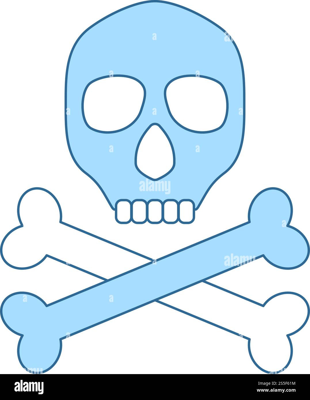Poison Sign Icon. Thin Line With Blue Fill Design. Vector Illustration ...