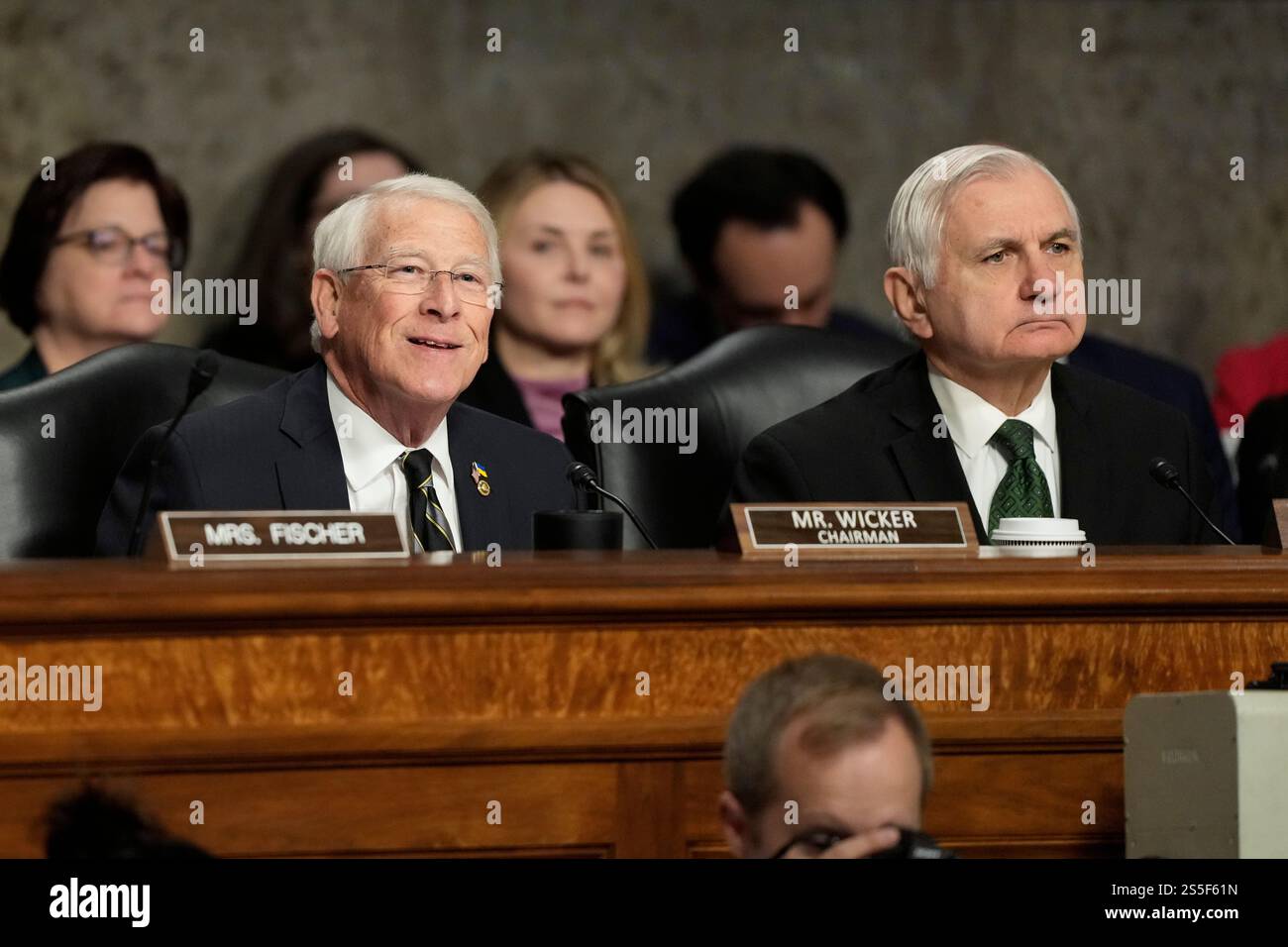 Committee chairman Sen. Roger Wicker, R-Miss.,left, and Sen. Jack Reed ...
