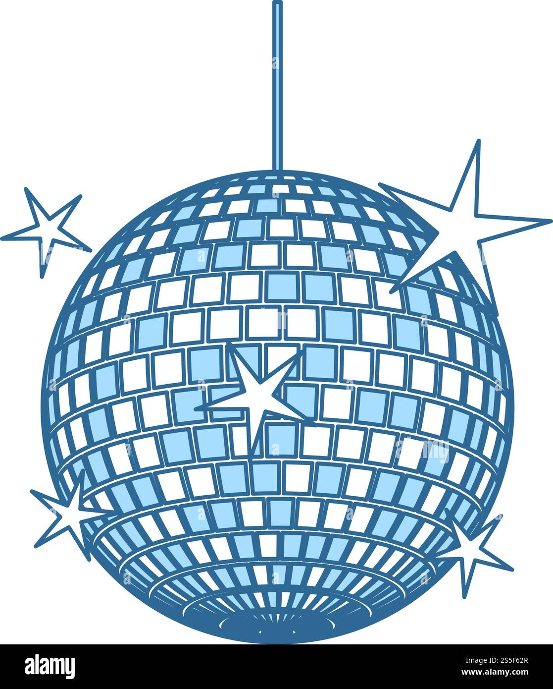 Night Clubs Disco Sphere Icon. Thin Line With Blue Fill Design. Vector ...