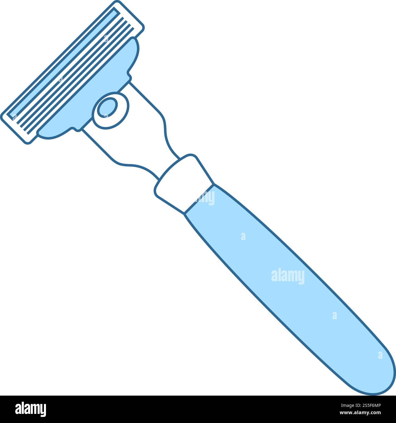 Safety Razor Icon. Thin Line With Blue Fill Design. Vector Illustration ...