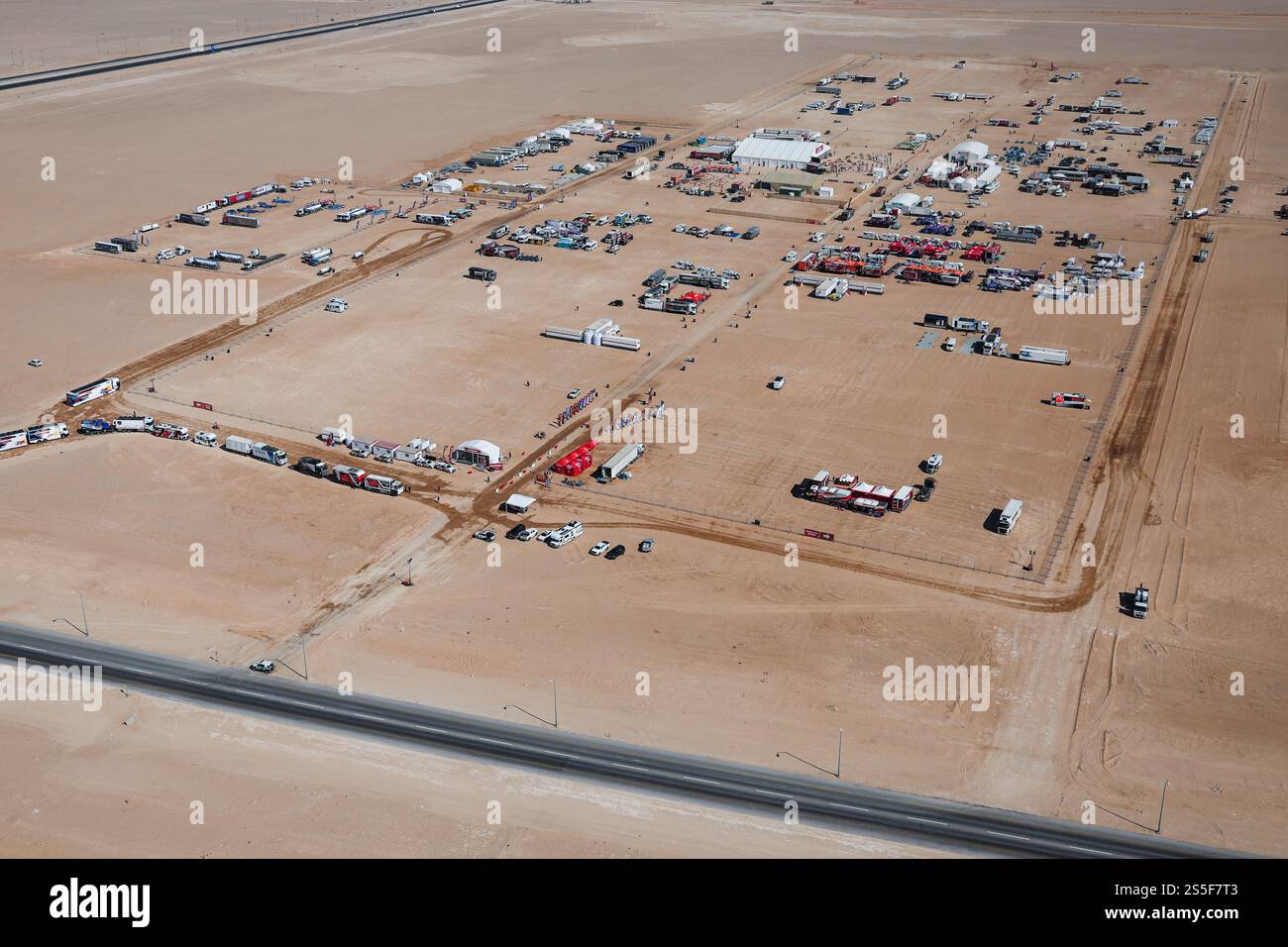 Haradh, Arabie Saoudite. 14th Jan, 2025. Bivouac during the Stage 9 of ...