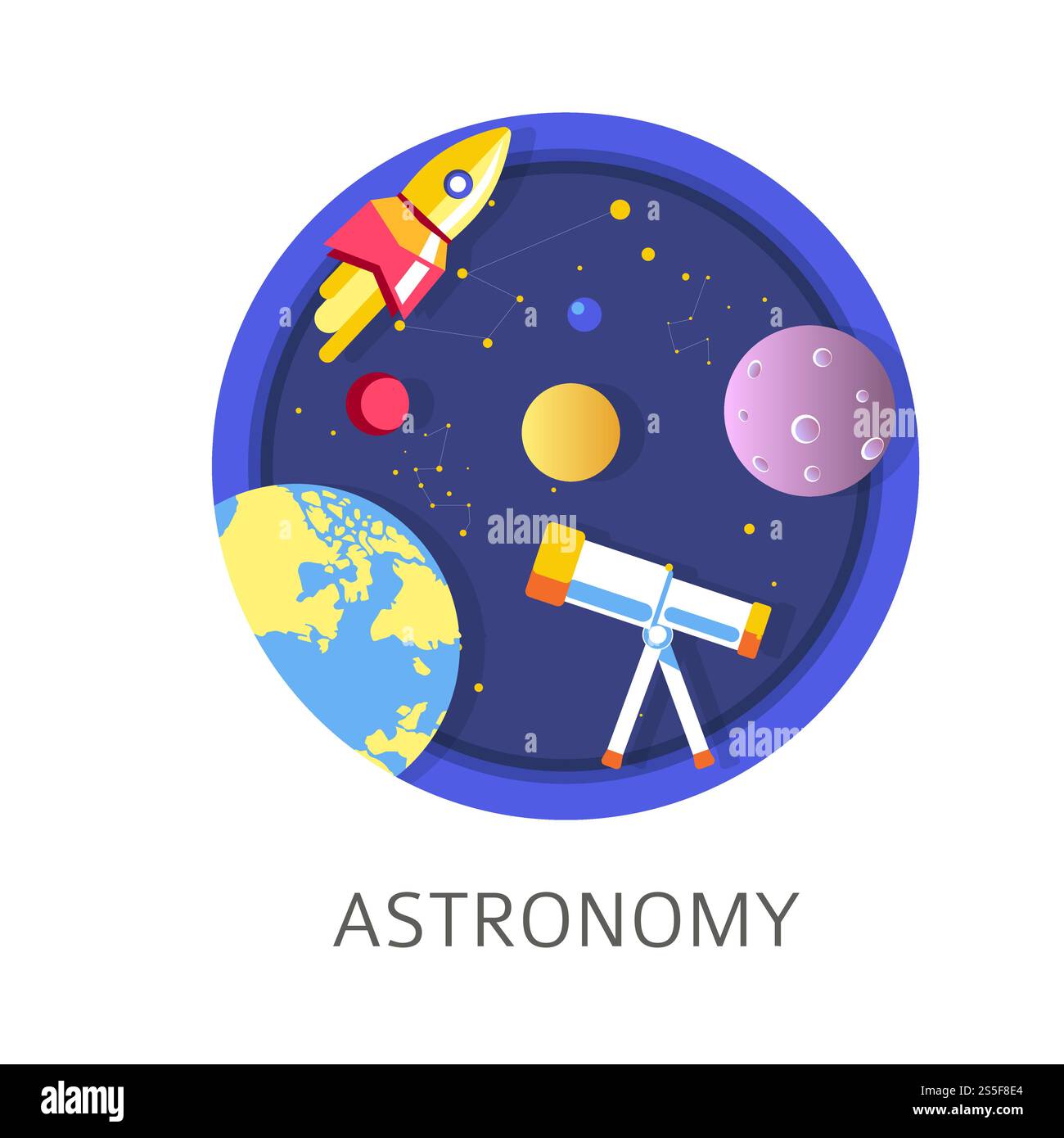 Astronomy subject in school, discipline with celestial bodies study ...