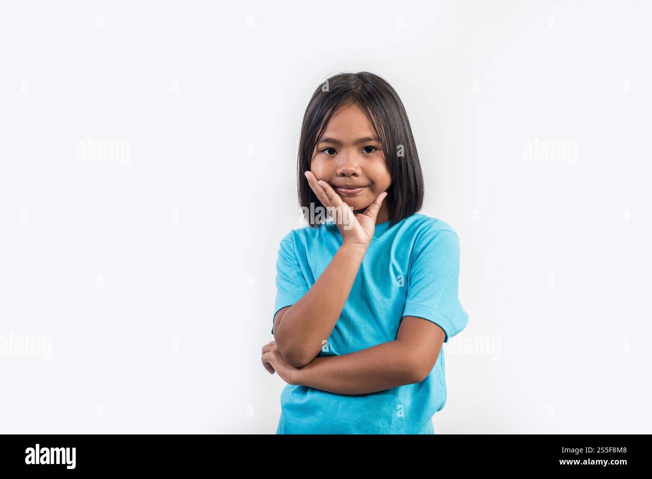 little girl feel angry in studio shot Stock Photo - Alamy