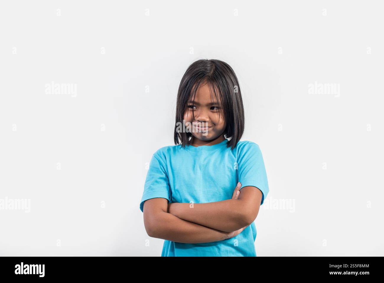 little girl feel angry in studio shot Stock Photo - Alamy