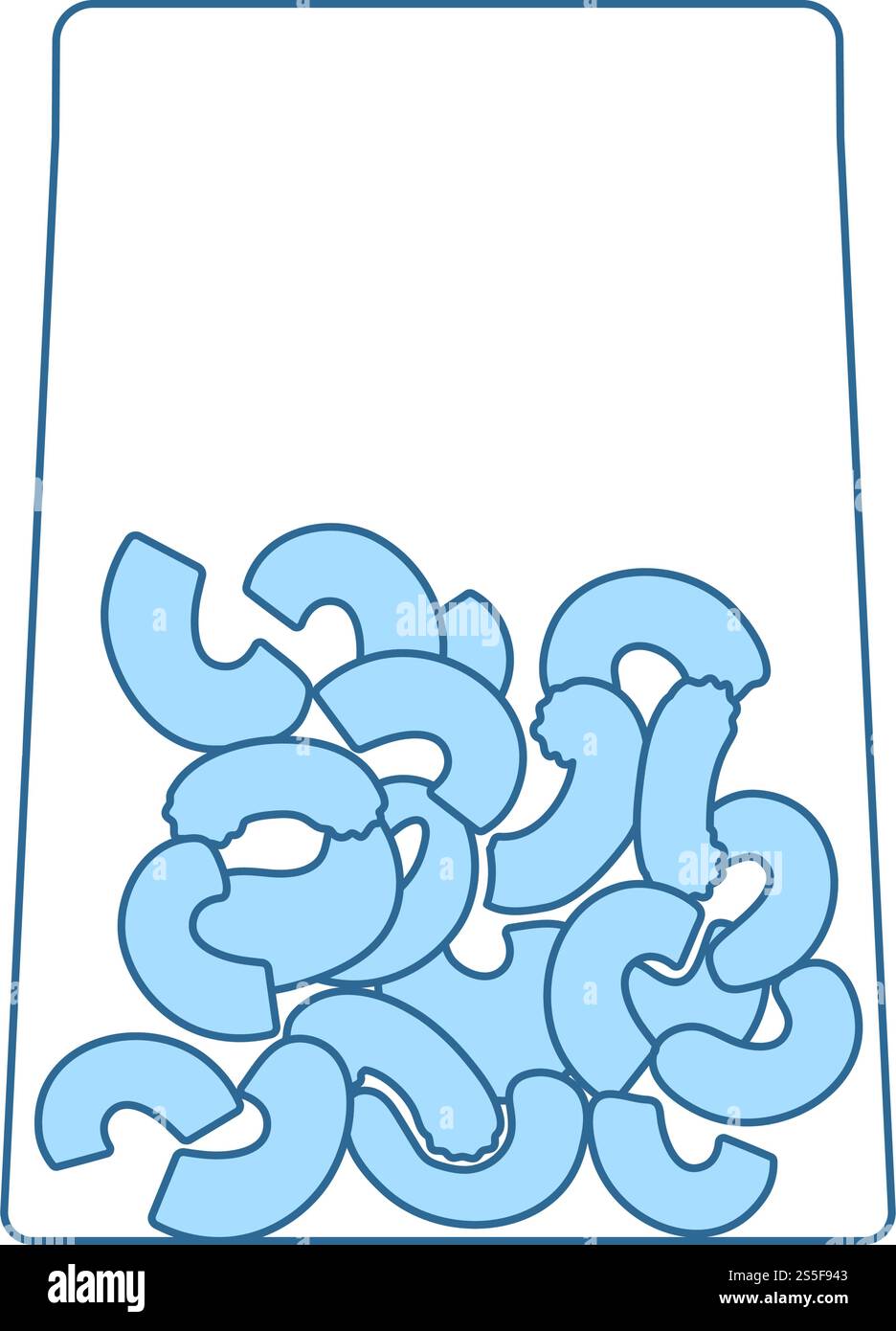 Macaroni Package Icon. Thin Line With Blue Fill Design. Vector ...