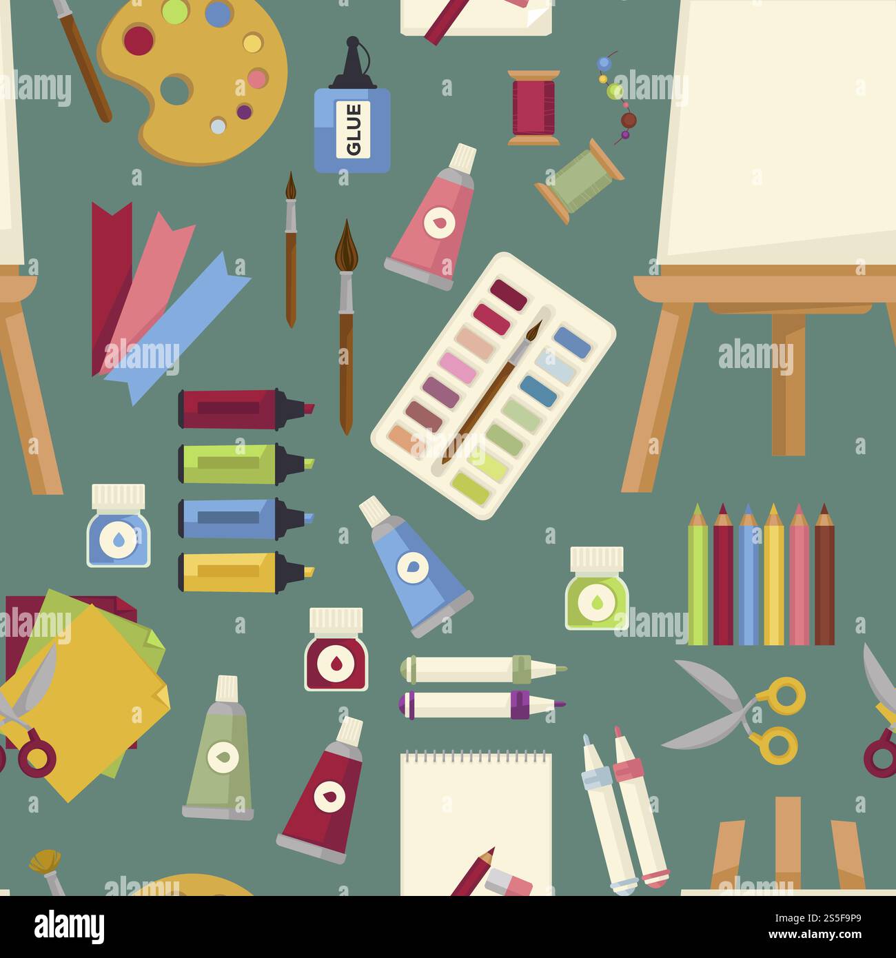Art creation special equipment to paint and draw seamless pattern ...