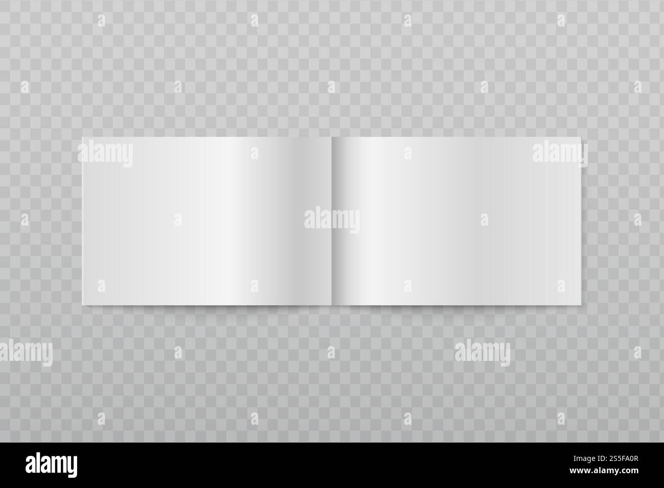 Blank open horizontal brochure. White booklet or magazine pages 3d ...