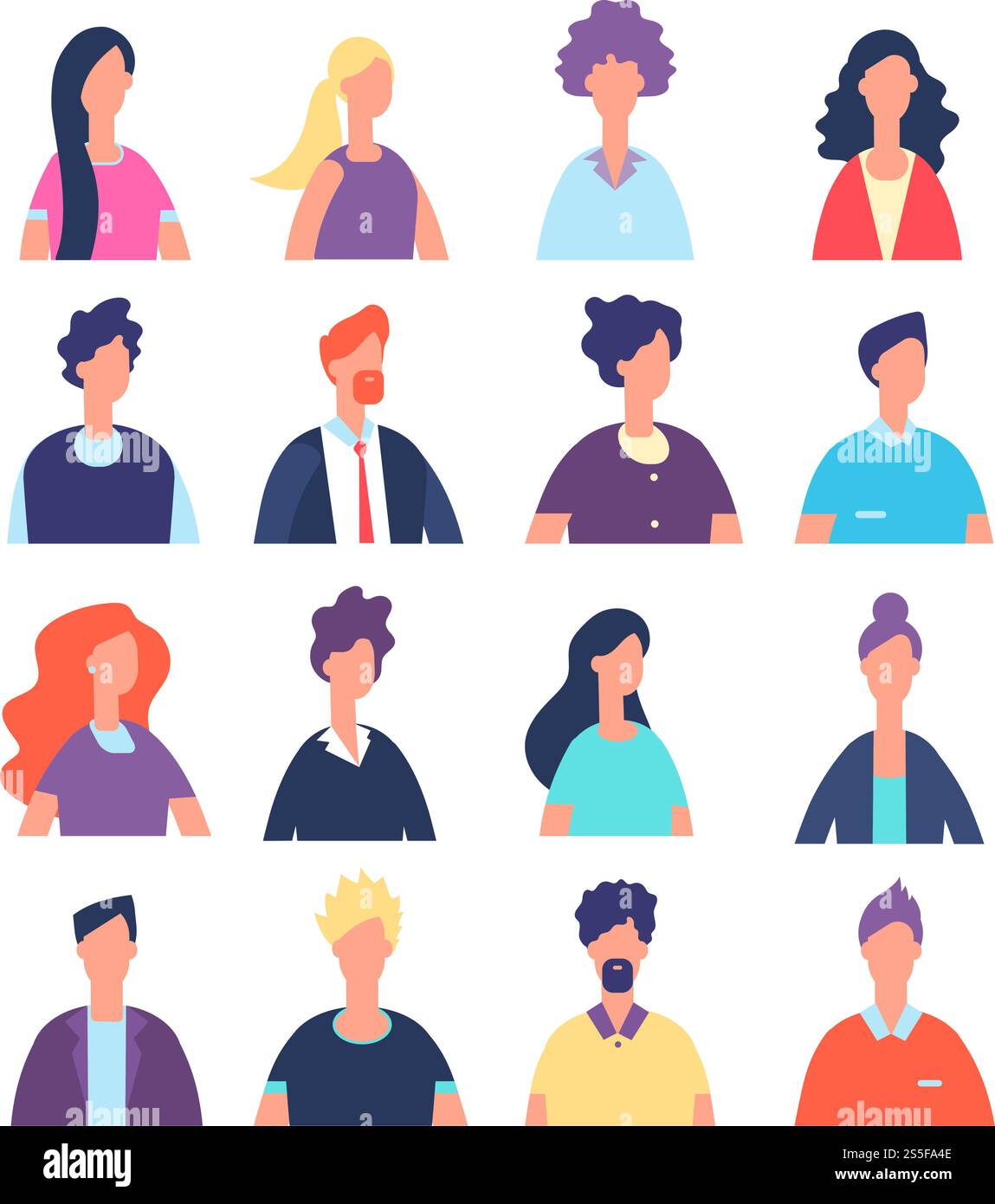 People avatars. Cartoon man and woman office worker, professional ...