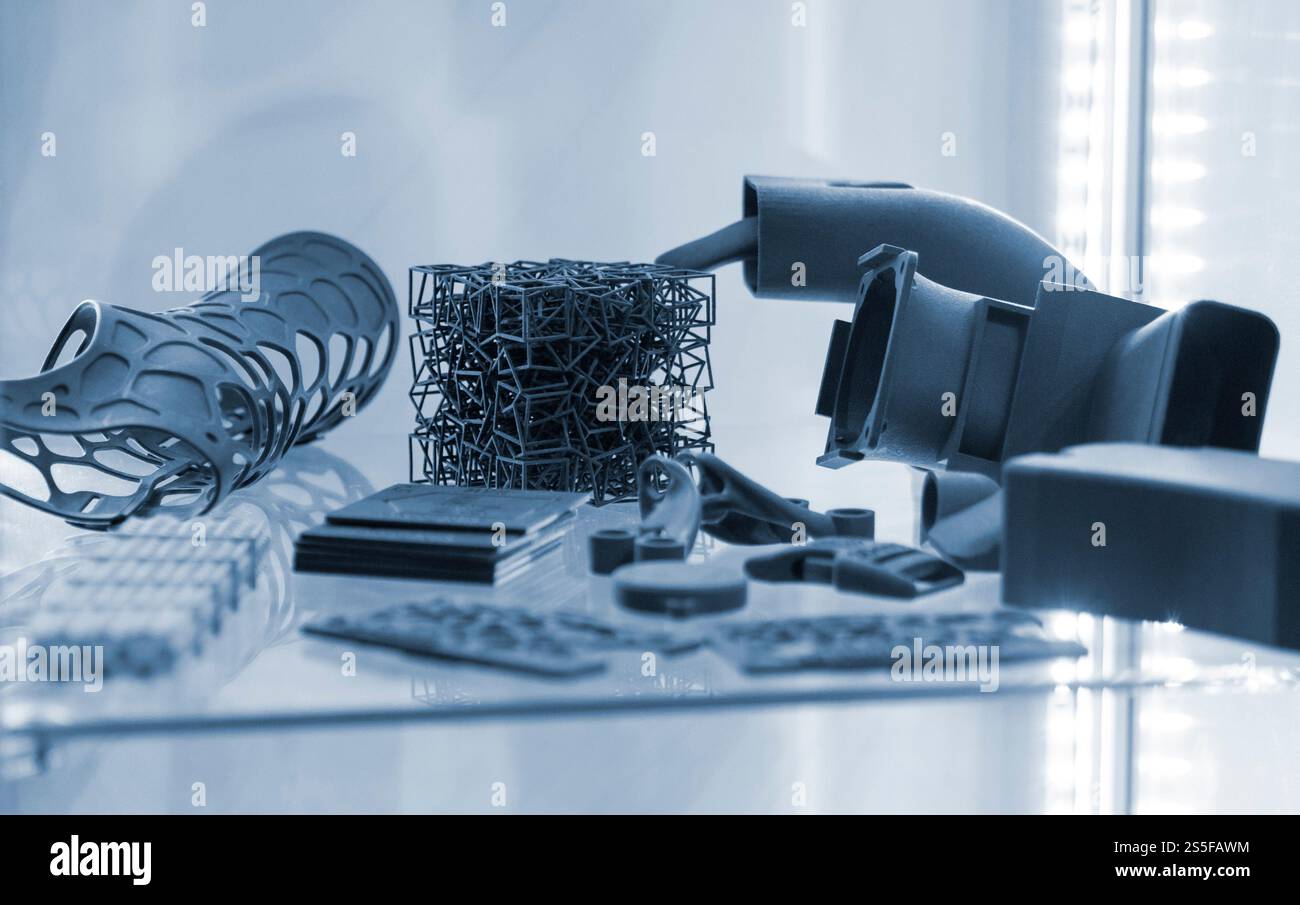 Complex multi-part models printed on 3D printer from black polyamide ...