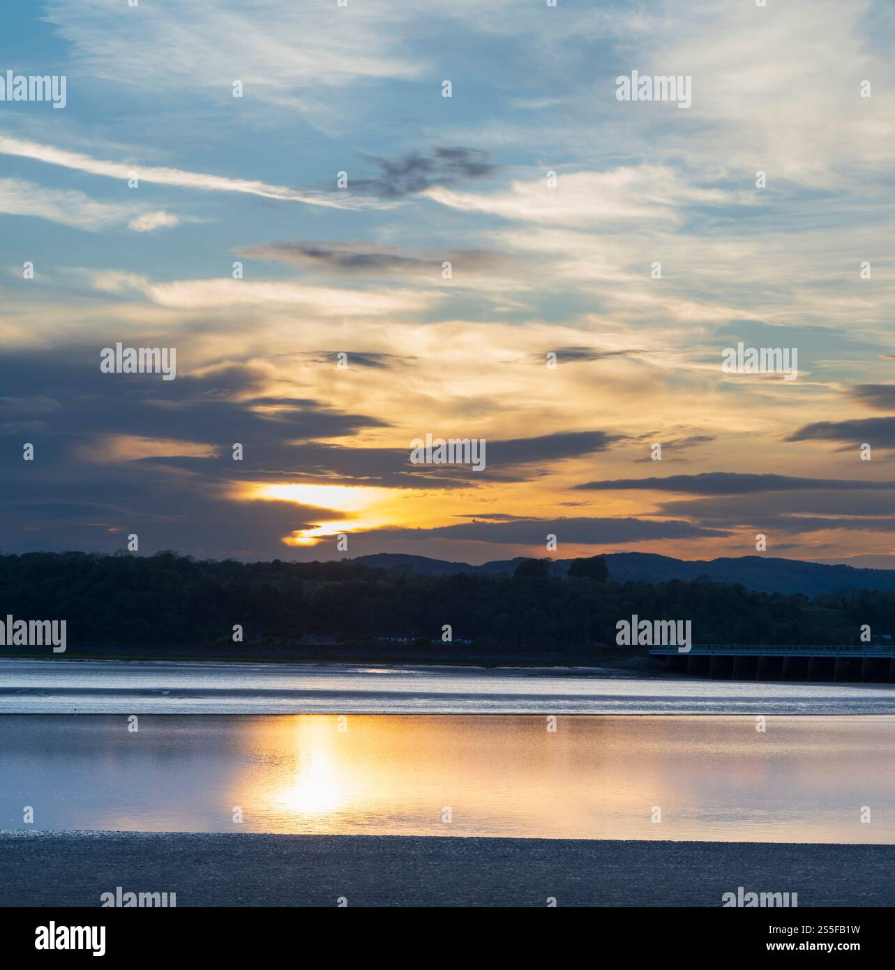 The estuary of the River Kent seen from Arnside, looking towards Grange ...