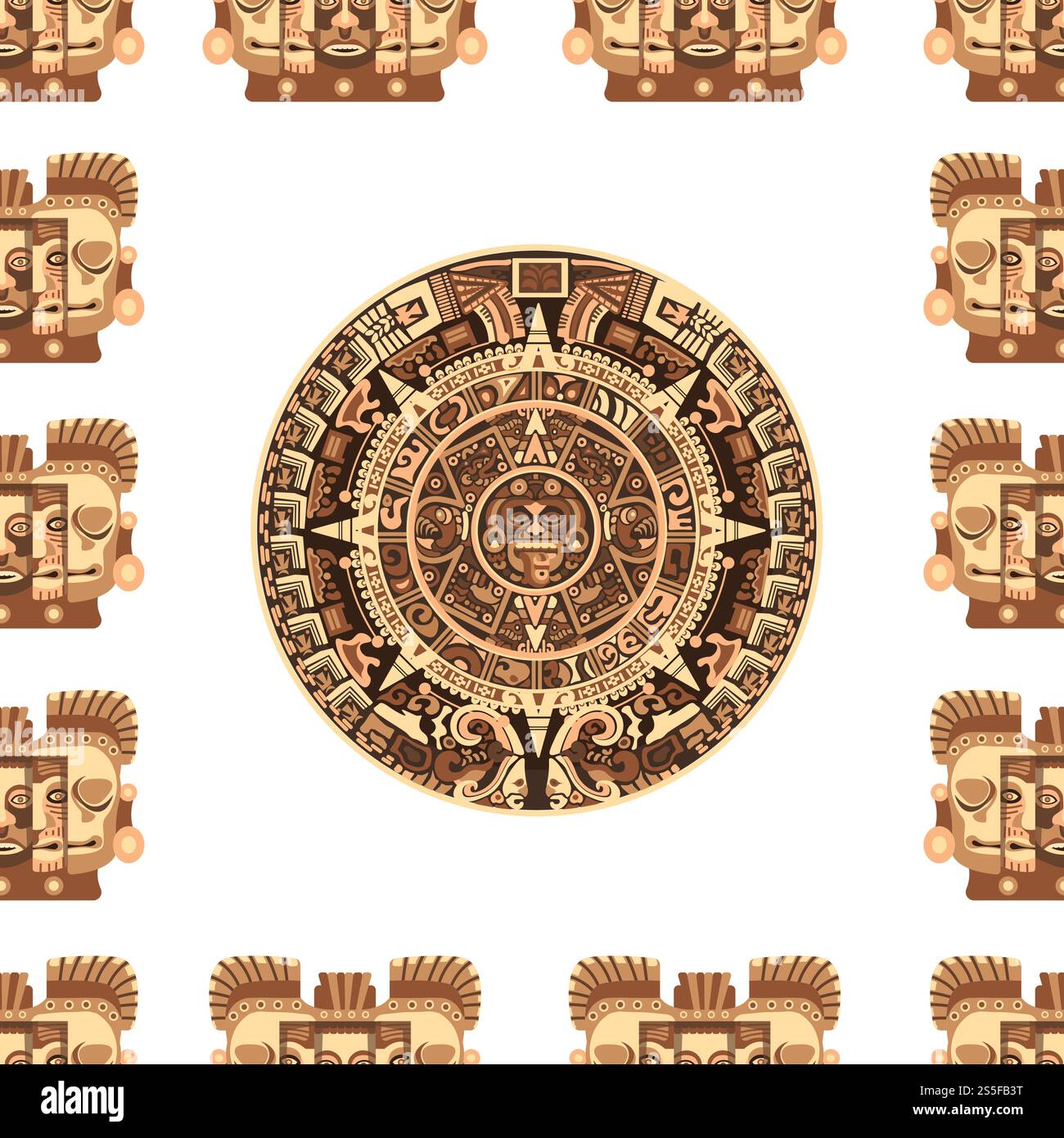 Maya traditional attributes and ancient priceless relics seamless ...