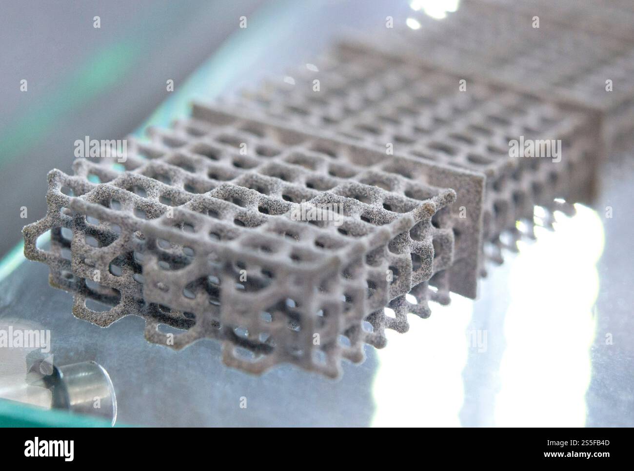 Multi-part model printed on 3D printer from grey polyamide powder ...