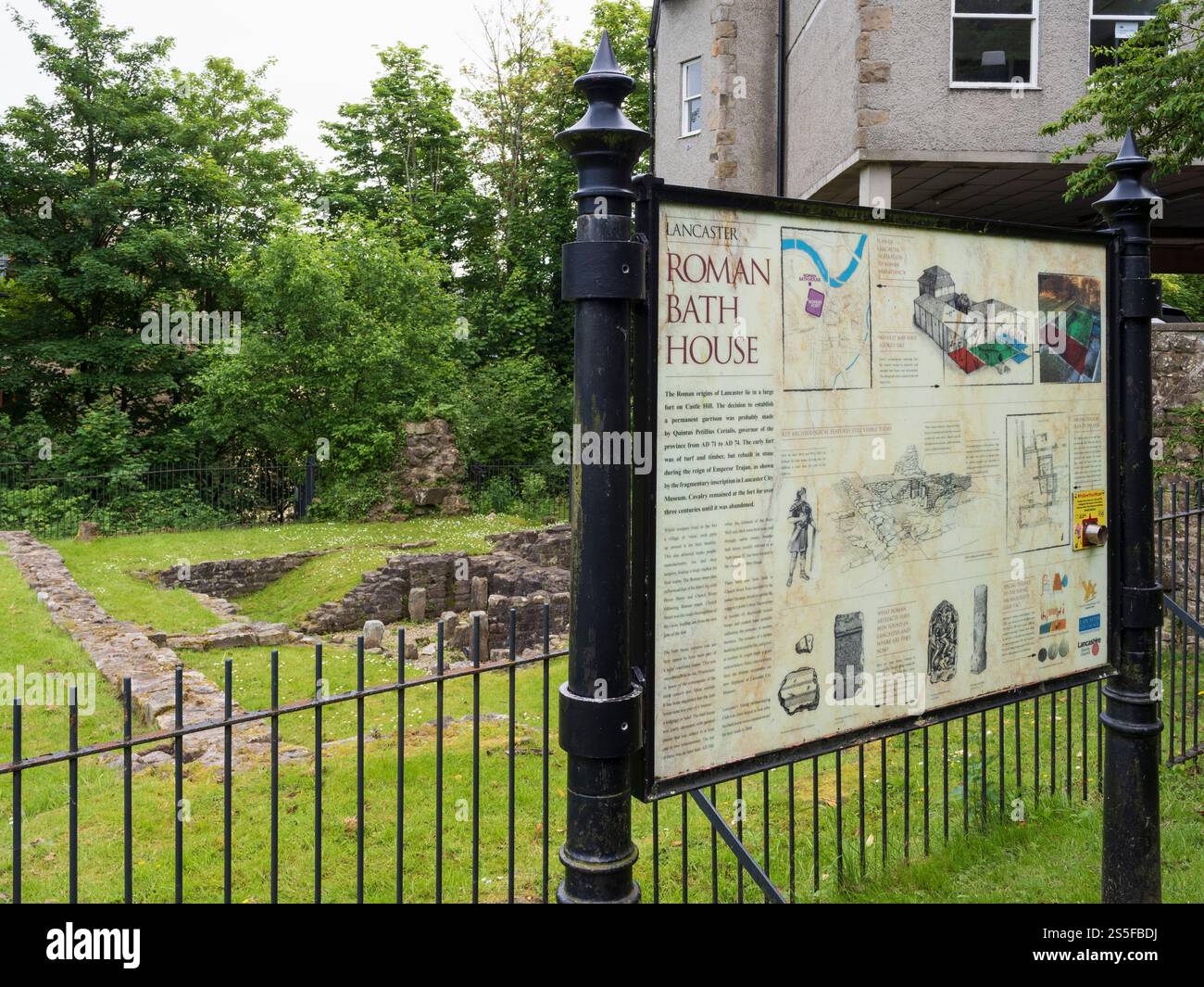 Lancaster - Roman Bath House on Castle Hill Stock Photo - Alamy