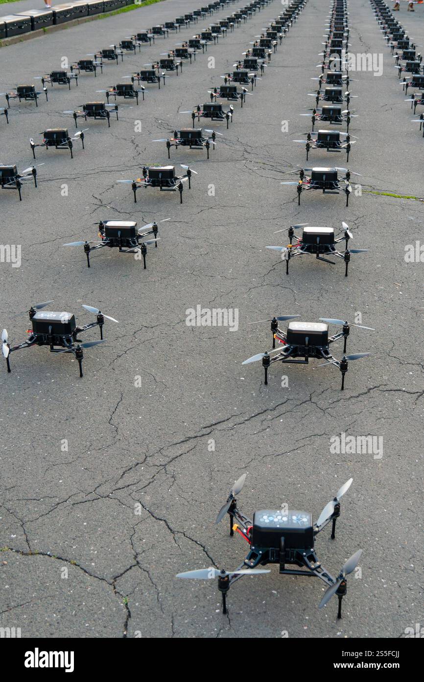 Row drones arranged symmetrically ground hi-res stock photography and ...