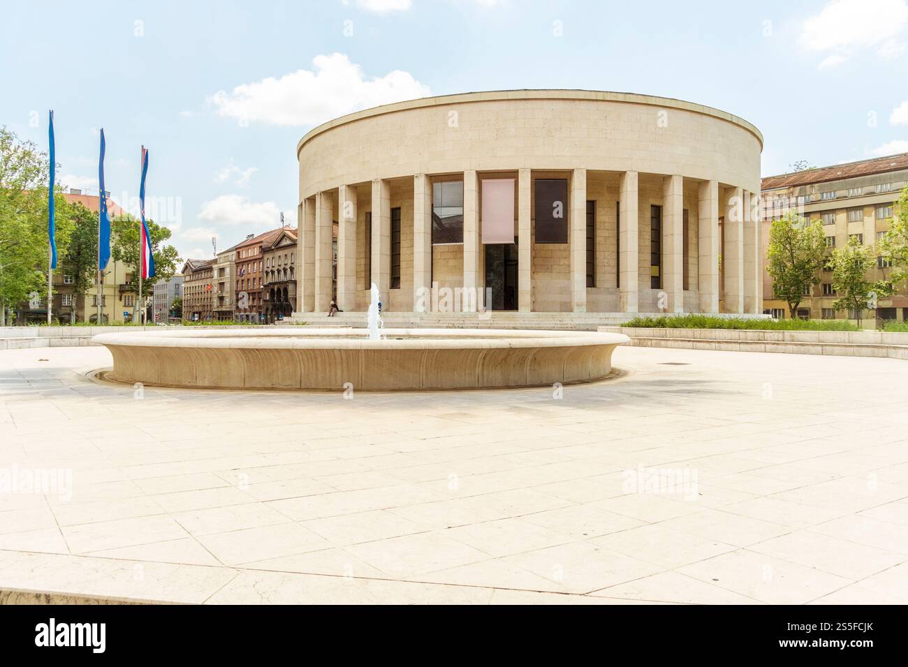 Circular modern building of Croatian Association of Fine Artists with ...