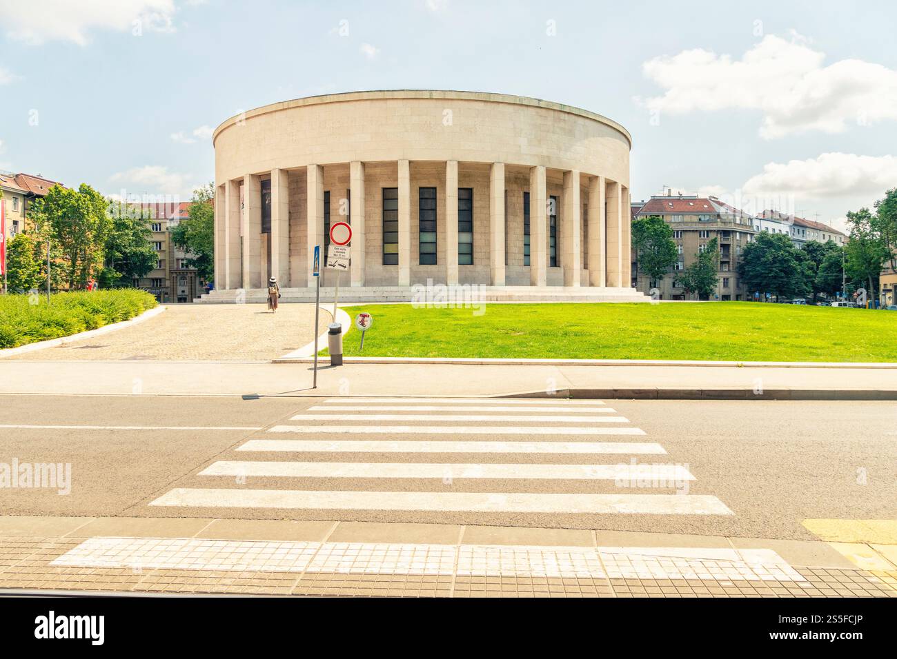 Circular modern building of Croatian Association of Fine Artists with ...