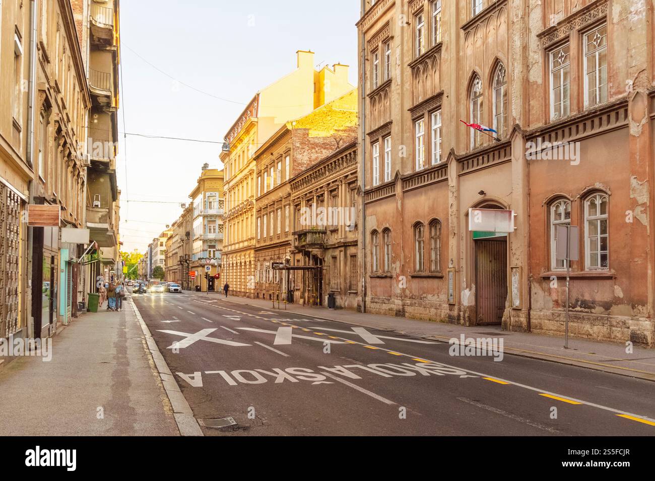 Deserted urban street sunset old buildings hi-res stock photography and ...