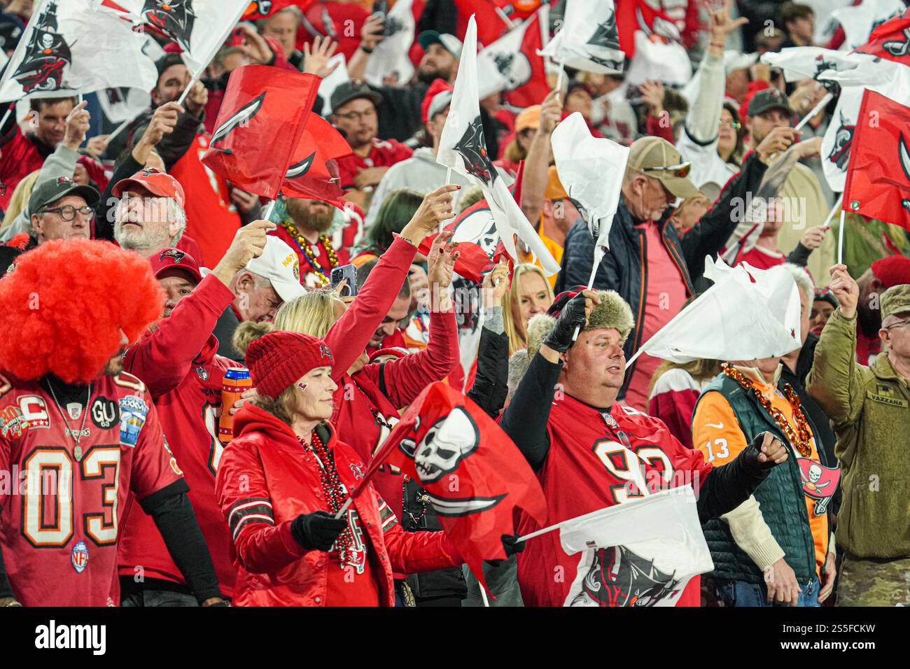 Tampa Bay, Florida, USA, January 12, 2025, Tampa Bay Buccaneers fans ...