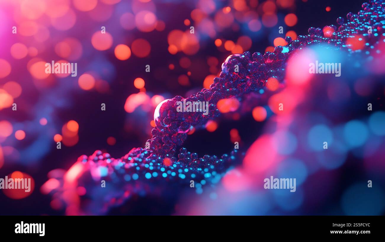 Captivating 3D rendering showcasing the complex process of peptide ...
