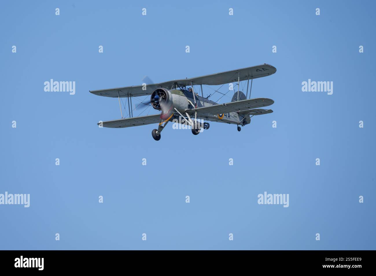 Fairey Swordfish anti-submarine aircraft during a flying display for ...